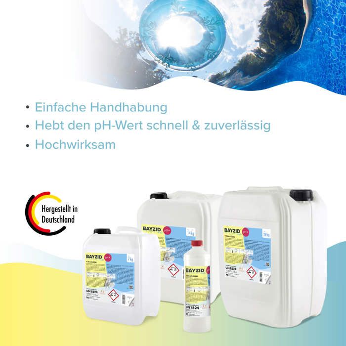 BAYZID® pH Plus Liquide - Augmenteur de pH pour Piscine - Bidon de 4 x ...