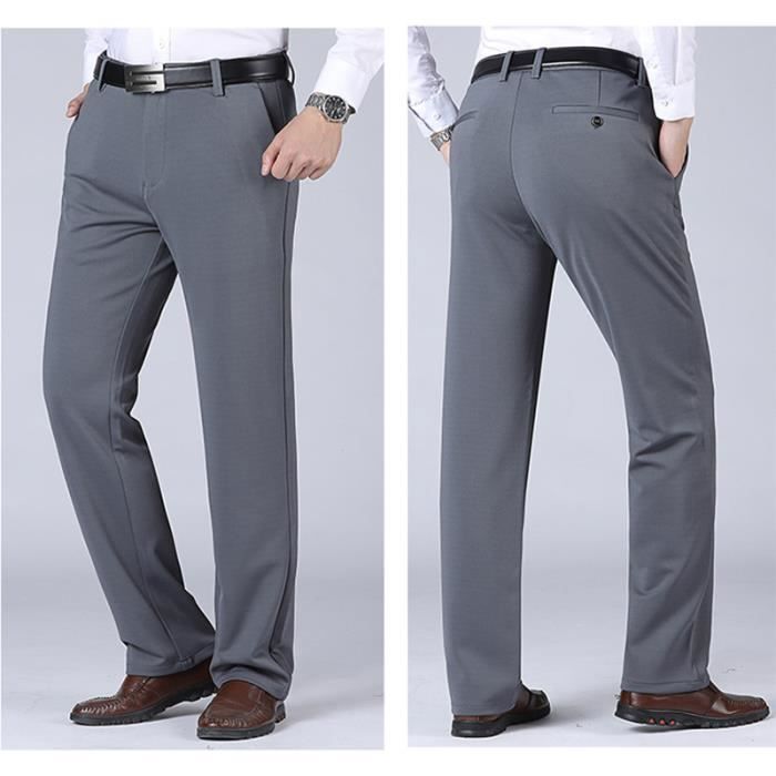 Pantalon Homme Regular Droite Stretch Pantalon Business Léger Couleur ...