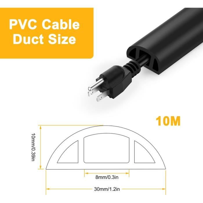 10m Goulotte Passe Cable Sol Bureau, 30 x 10mm Cache Cable Sol TV Mural ...
