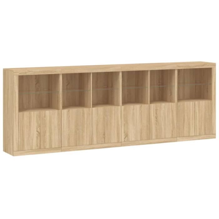MAG Buffet avec lumières LED chêne sonoma 283x37x100 cm 7016749235392 ...