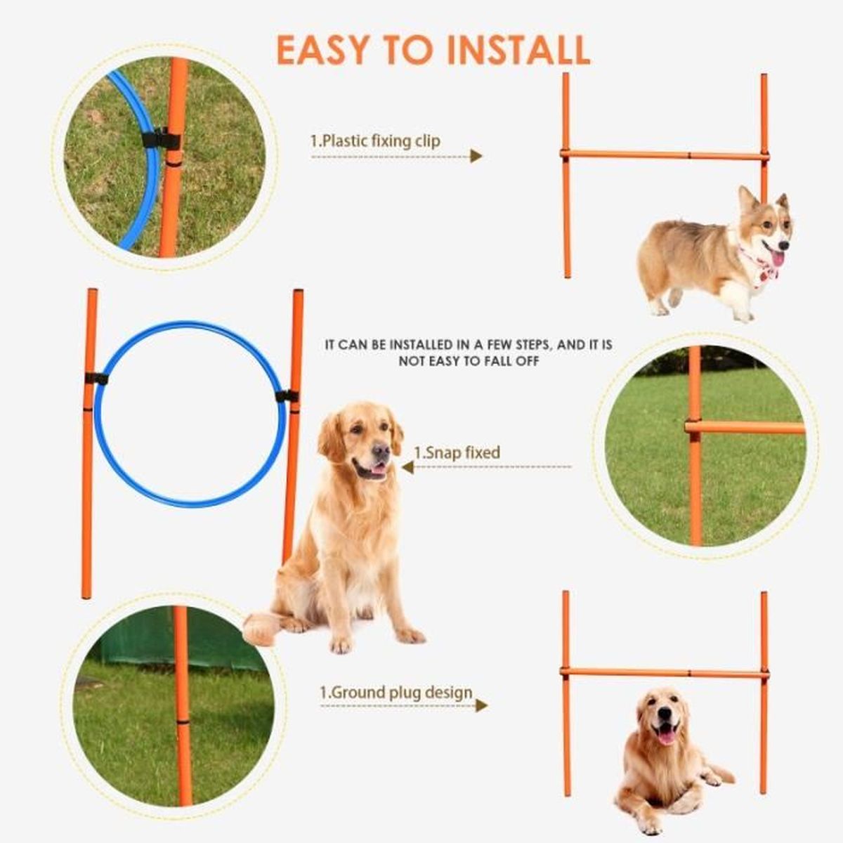 Professional Dog Agility Equipment Kit,Pet Obstacle Course Training ...