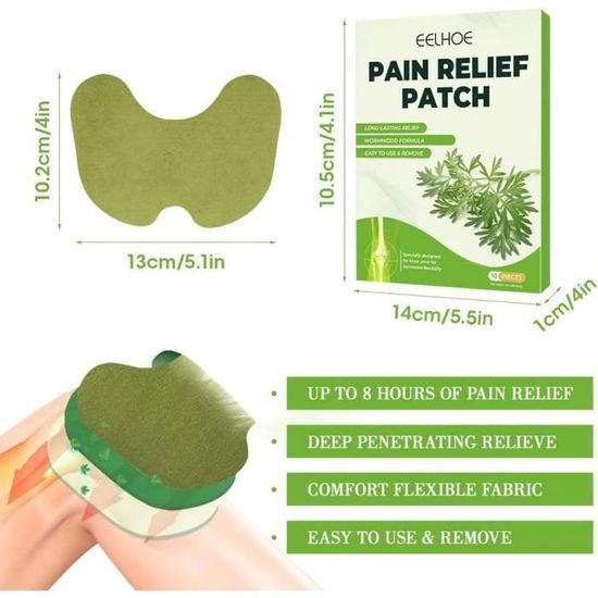 Patch Anti-Douleur Genou - Knee Pain Relief Patch - 100Pcs - Absinthe ...