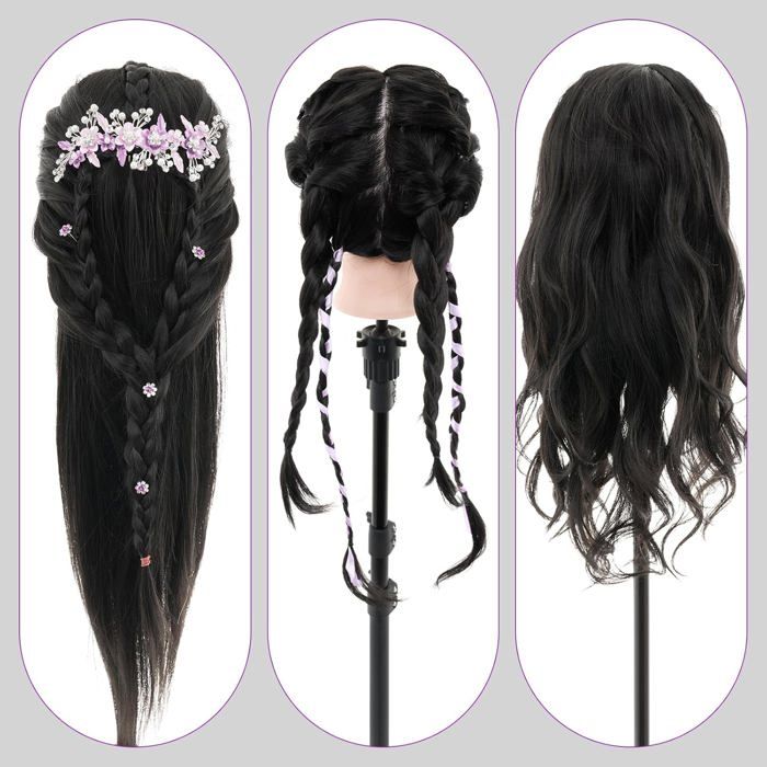 Tete a Coiffer Professionnel avec 50% de vrais cheveux Tête a coiffer ...