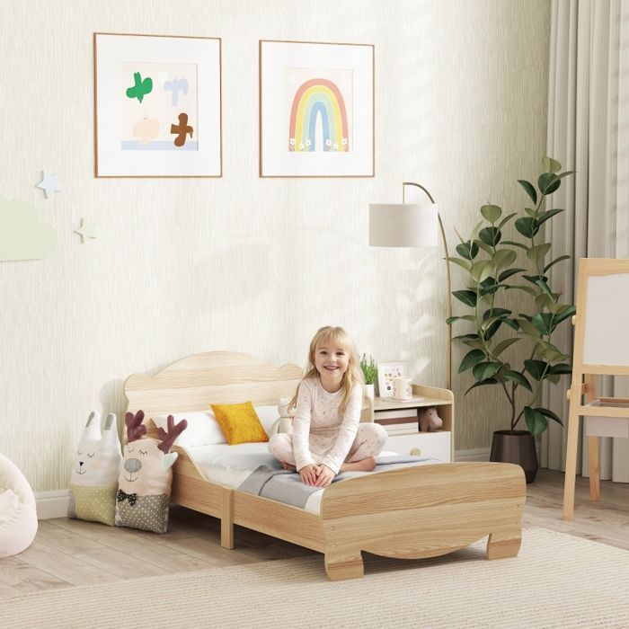 Lit enfant bas avec barrières de protection naturel Maisentiel ...
