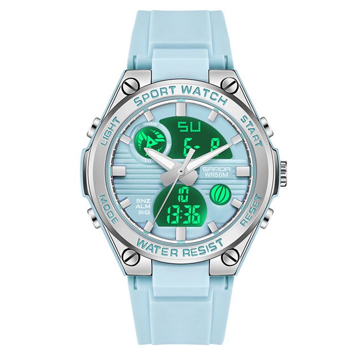 Bleu brume | Montre chrono polyvalente et tendance, un bleu minimaliste ...