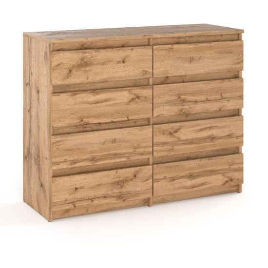 Commode - 8 tiroirs - Chêne Wotan - Style Loft - Montage facile ...