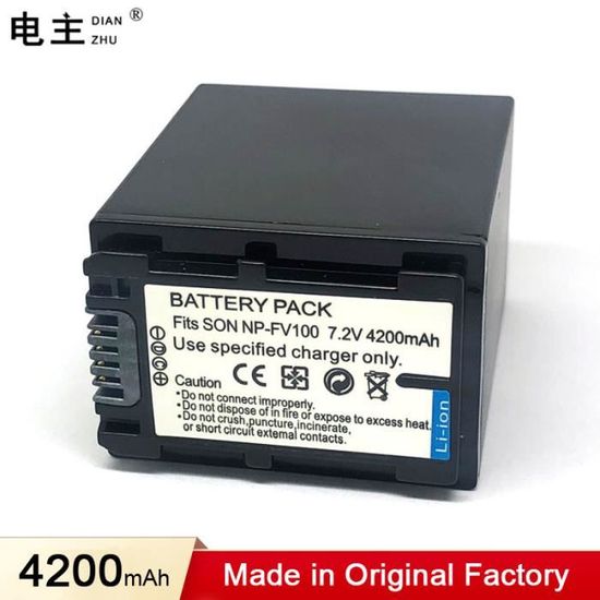 NP-FV100-NP FV100 NP FV50 NP FV70 distillé FV50 FV70 FV100 De Batterie Pour SONY FV30 FH60 FH70 ...