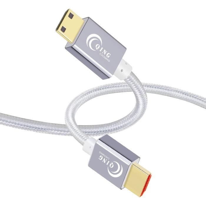 Câble Mini HDMI vers HDMI 3m, Nylon tressé Câble Mini HDMI.[G295 ...