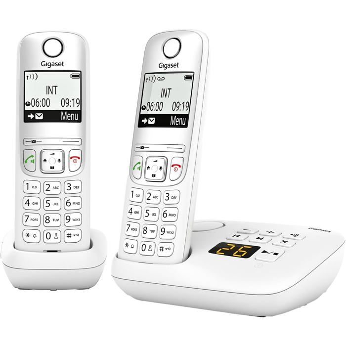Téléphone sans fil - Gigaset - A695A Duo - Écran contrasté - Répondeur - Blanc - Cdiscount ...