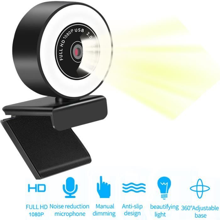 La couleur noire Webcam 1080P Webcam HD Ordinateur PC Caméra web avec ...
