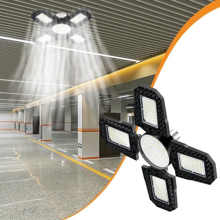Ampoule Lampes de garage à LED, plafonniers de garage à LED déformables ...
