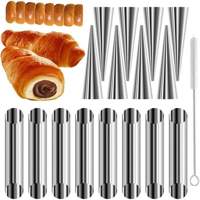 Cone INOX Cornet Patisserie Cannoli Tube Cône Rouleau Moule Croissant ...