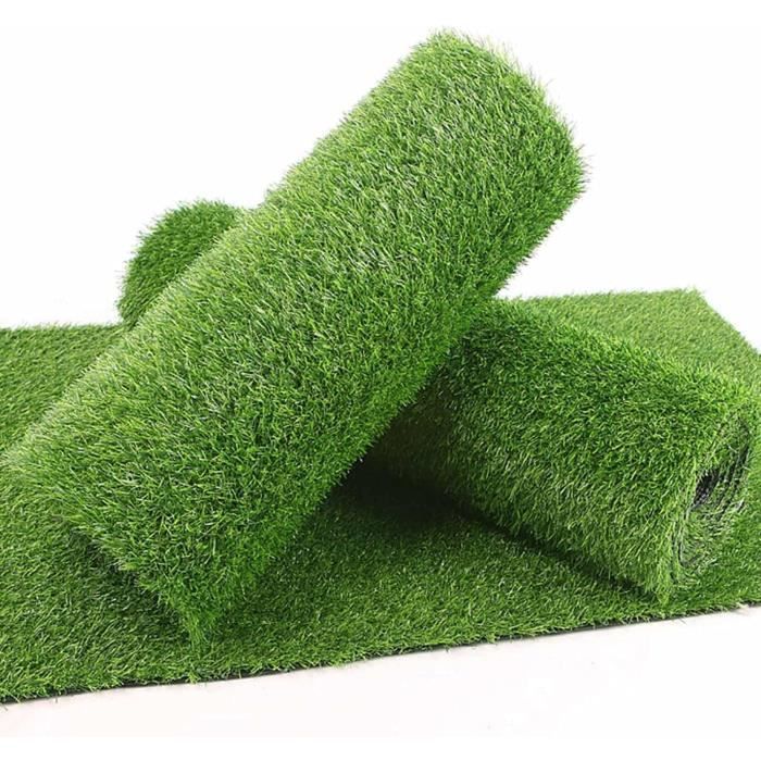 Gazon Artificiel 30Mm Tapis De Gazon Artificiel Avec Trous De Drainage, Tapis Plastique Pelouse ...