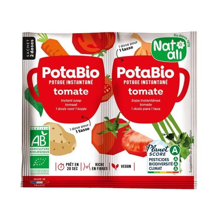 Potage instantané Potabio tomate BIO 200 g NAT-ALI - Cdiscount Au quotidien