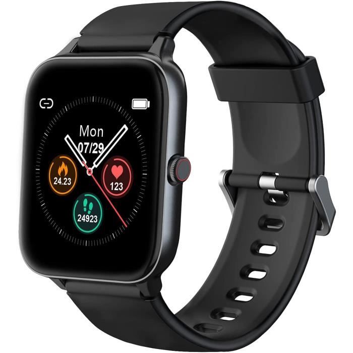 Montre Connectée Homme Femme, 1,5" Montre Intelligente pour Android iOS ...