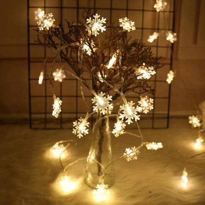 USB-3M 20Led Flocon de neige blanc chaud Guirlande Lumineuse LED Boules ...