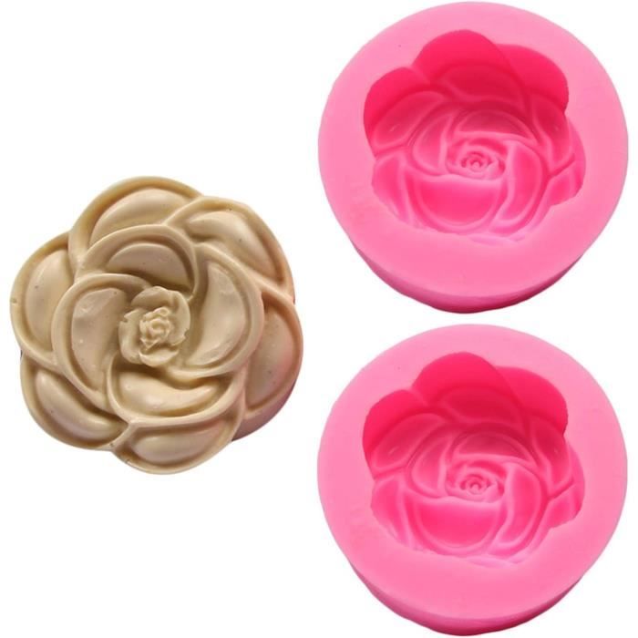 Lot De 2 Moules En Silicone En Forme De Rose 3D Pour Décoration De ...