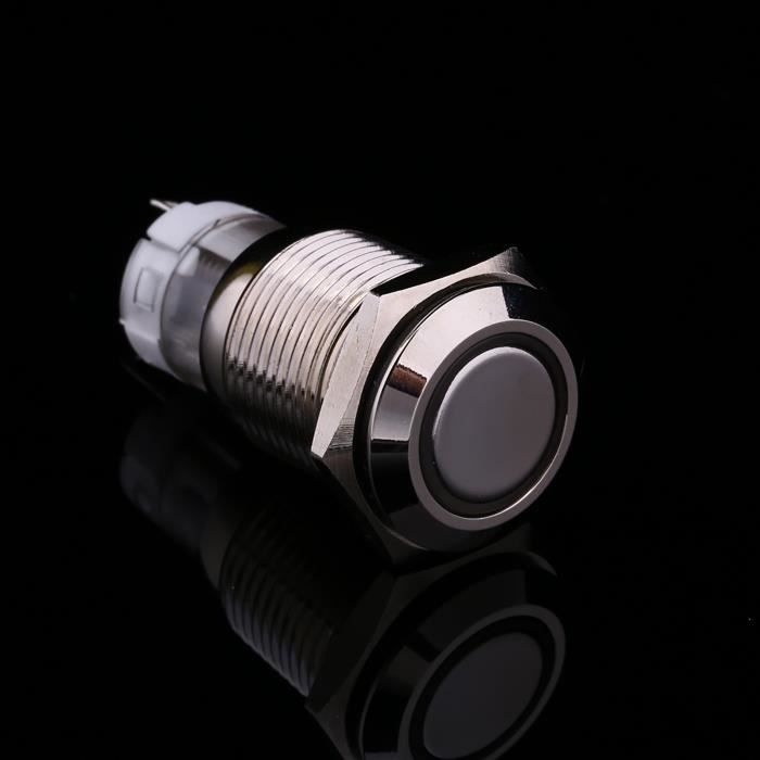Interrupteur Poussoir En Métal Auto 16Mm 1No 1Nc Connexion 12V Métal ...