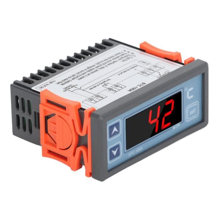 HURRISE Temperature Controller, PC Flame Retardant Intelligent Thermostat with NTC Sensor for ...