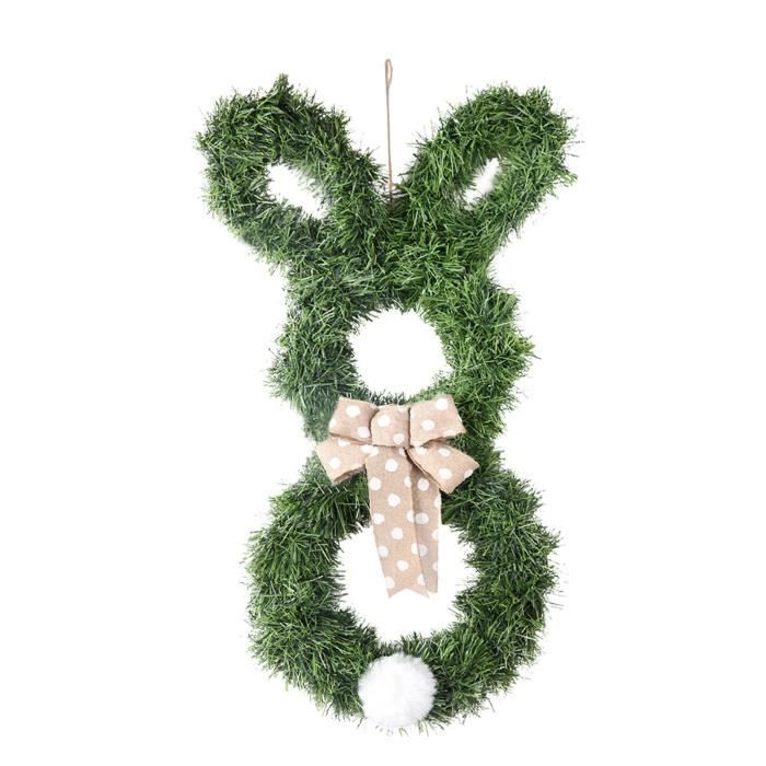 Décoration de couronne de lapin Vert de Pâques, décoration de guirlande ...