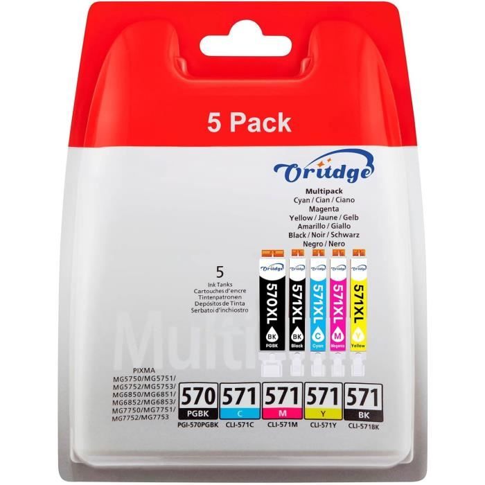 Pgi-570Xl Cli-571Xl Remplacement Pour Cartouche Canon 571 570 Xl ...