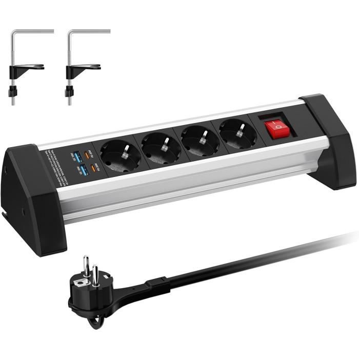 Multiprise De Table Avec Usb C Pd20W, Multiprise 4 Prises Avec 4 Usb ...