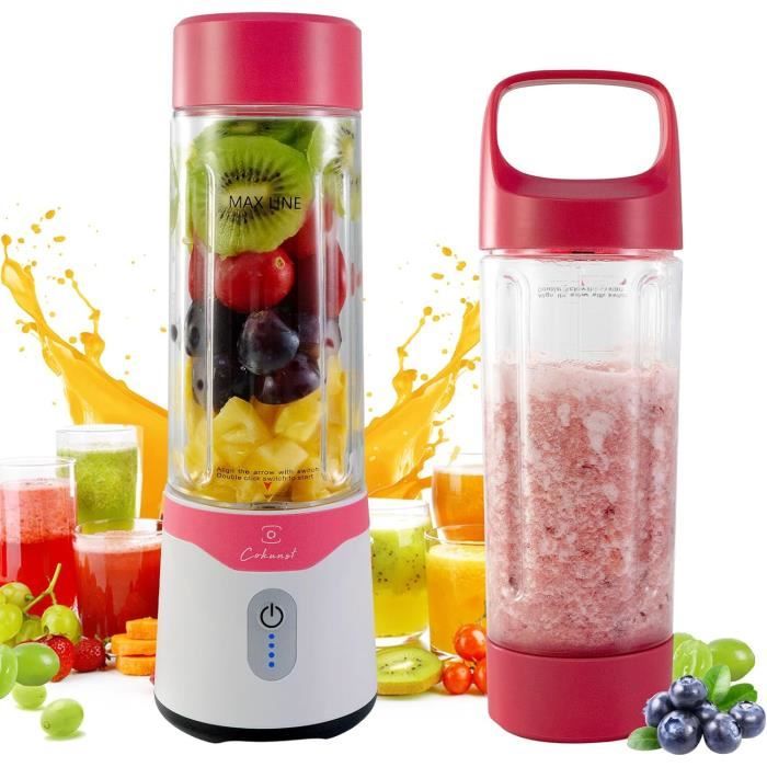 COKUNST Mélangeur portable rechargeable par USB pour sha et smoothies ...
