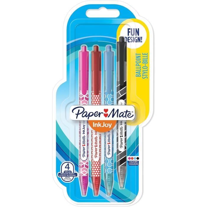 Paper Mate InkJoy 100 RT Wrap stylos bille rétractable pointe moyenne ...