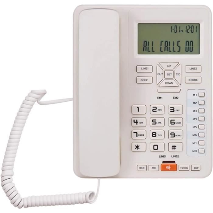 Téléphone Fixe De Bureau, Téléphone Fixe, Date Et Heure Avec ...