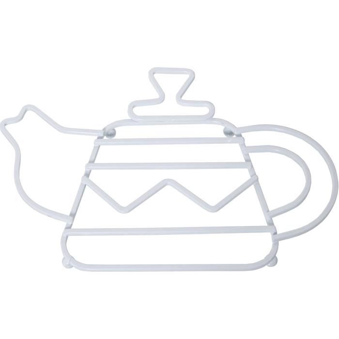 Drw Dessous De Plat En Forme De Théière En Métal Blanc 27 X 19 X 1,7 Cm[G2753] - Cdiscount Maison