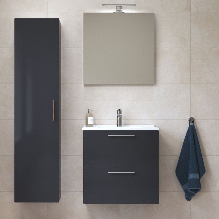 Vitra - Set Mia ensemble meuble 59x61x39,5cm avec miroir, lavabo ...