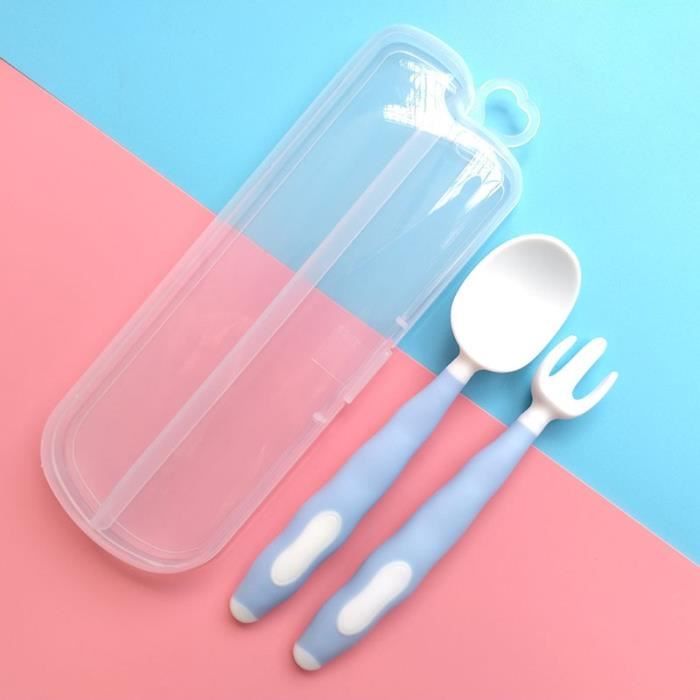 COUVERTS BEBE,11--Ensemble de cuillères et fourchettes en Silicone pour ...