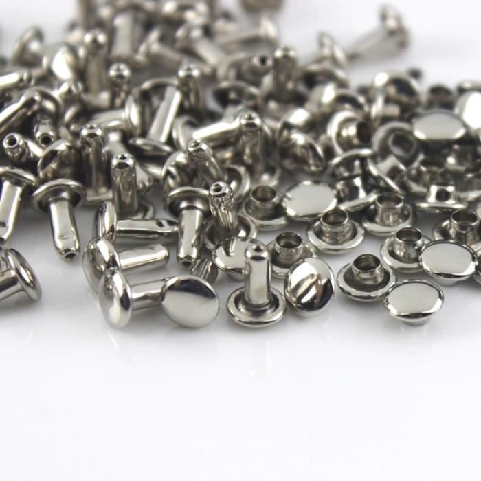 RIVET,silver-6 x 12mm--Ensemble de Rivets à Double capuchon en métal ...