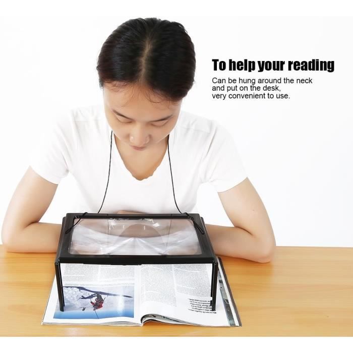 Loupe De Lecture, Loupe Avec Lumière Led, Loupe Pliable Ultra-Mince A4 Pleine Page Avec 3X Loupe ...