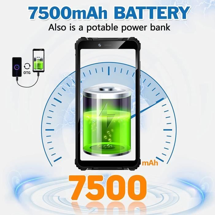 Téléphone Portable - HOTWAV - T5 Pro - Incassable - 7500mAh - Android ...