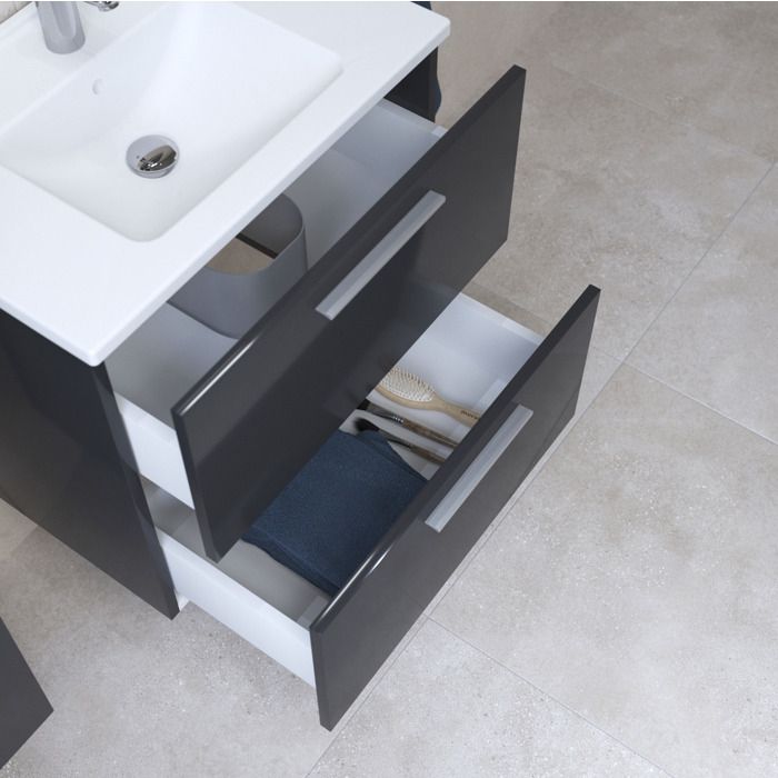 Vitra - Set Mia ensemble meuble 59x61x39,5cm avec miroir, lavabo ...