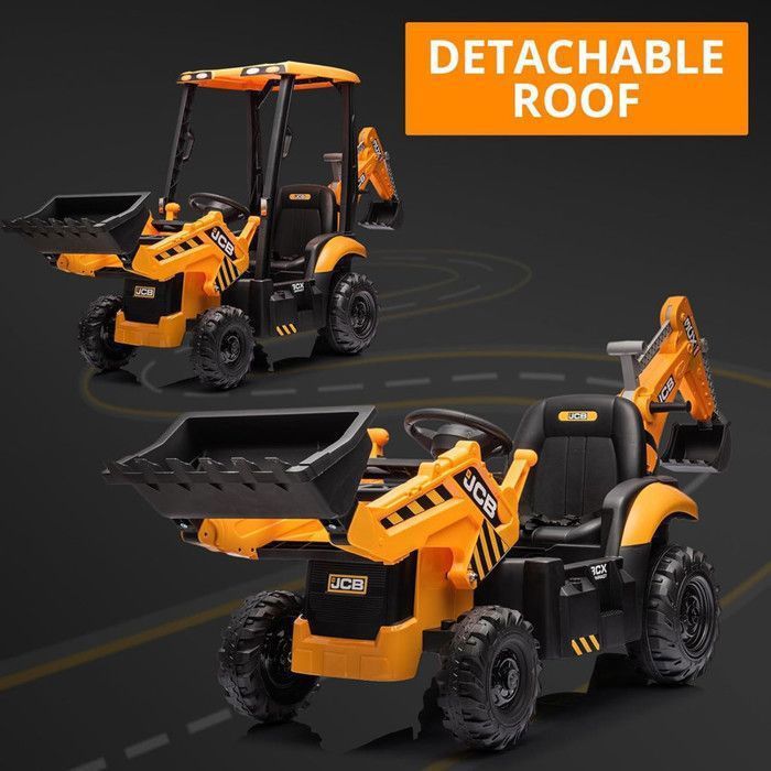 Tracteur électrique 4 en 1 pour enfants, pelle, bulldozer avec tente ...
