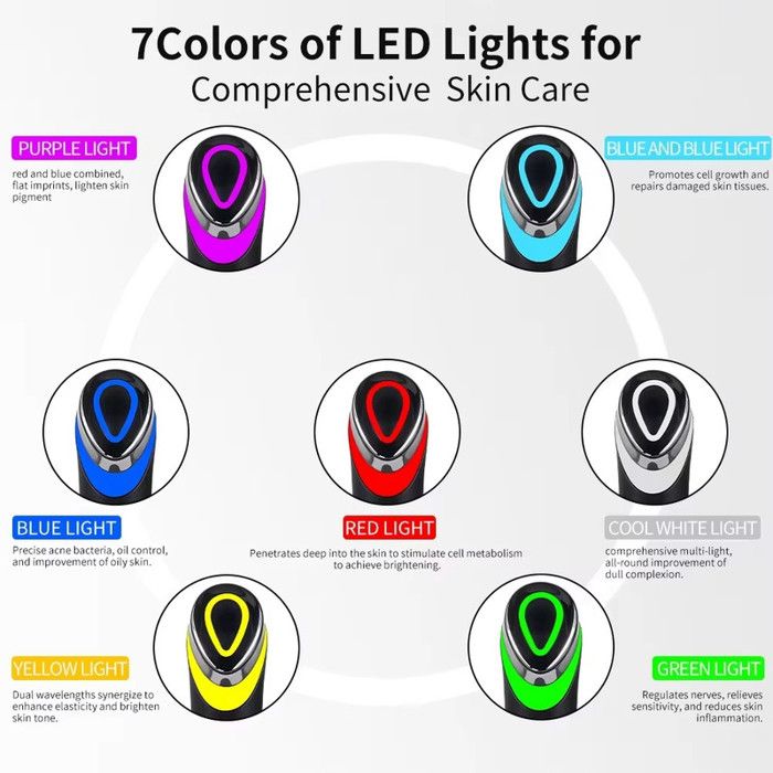 7 couleurs soins de la peau du visage Anti-rides dispositif de beauté ...