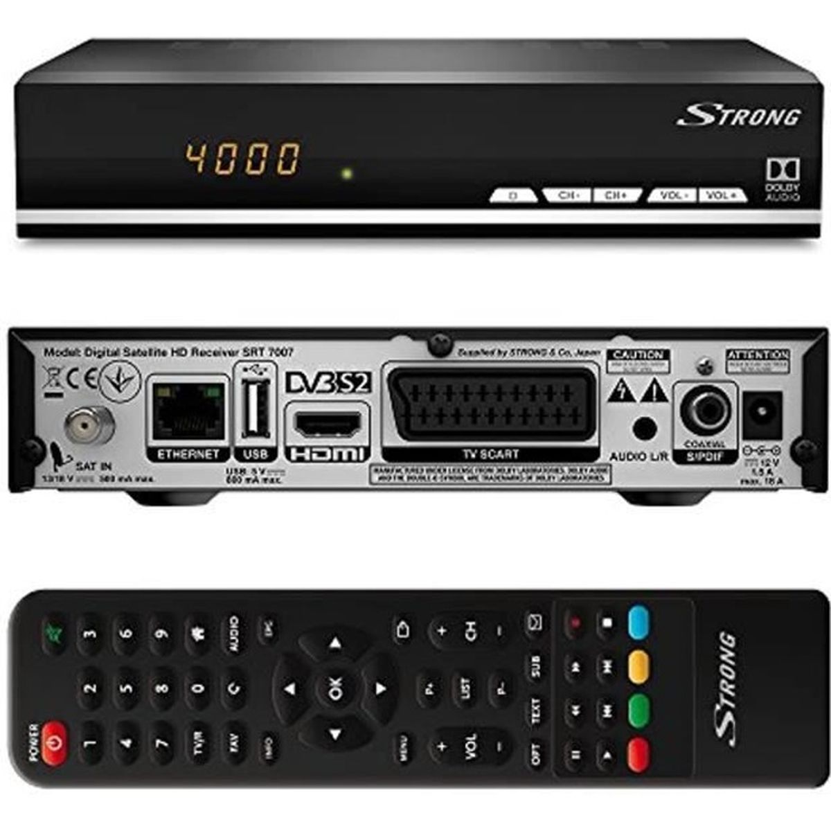 Strong SRT 7007 Décodeur Satellite HD Free to Air avec affichage ...