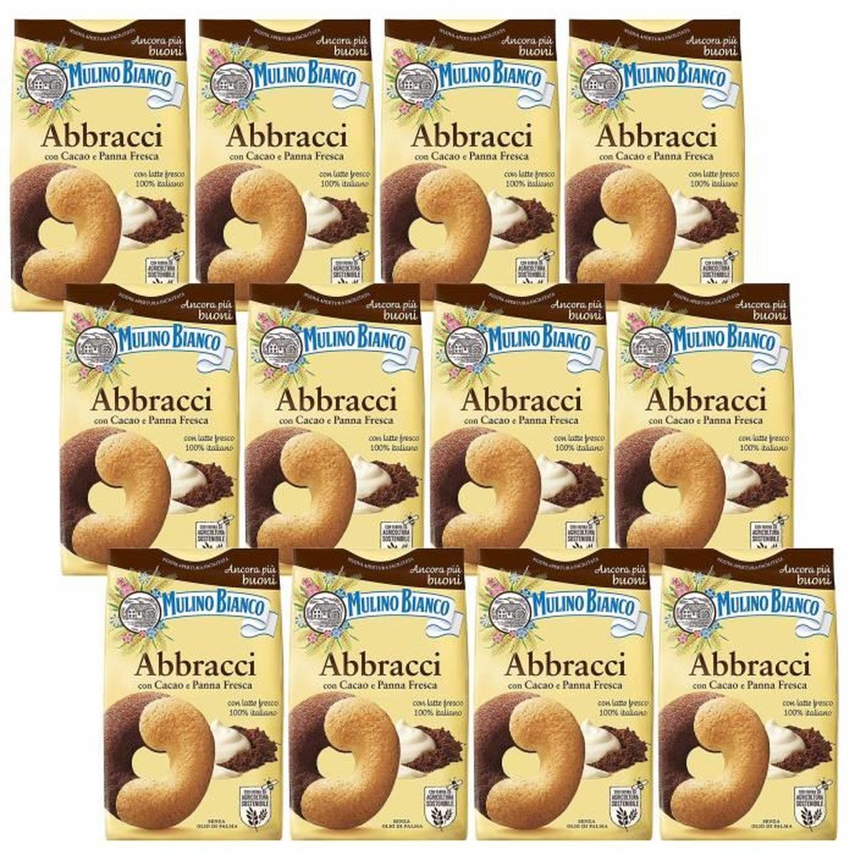 MULINO BIANCO Abbracci biscuits sablés italiens au beurre et saveur de ...