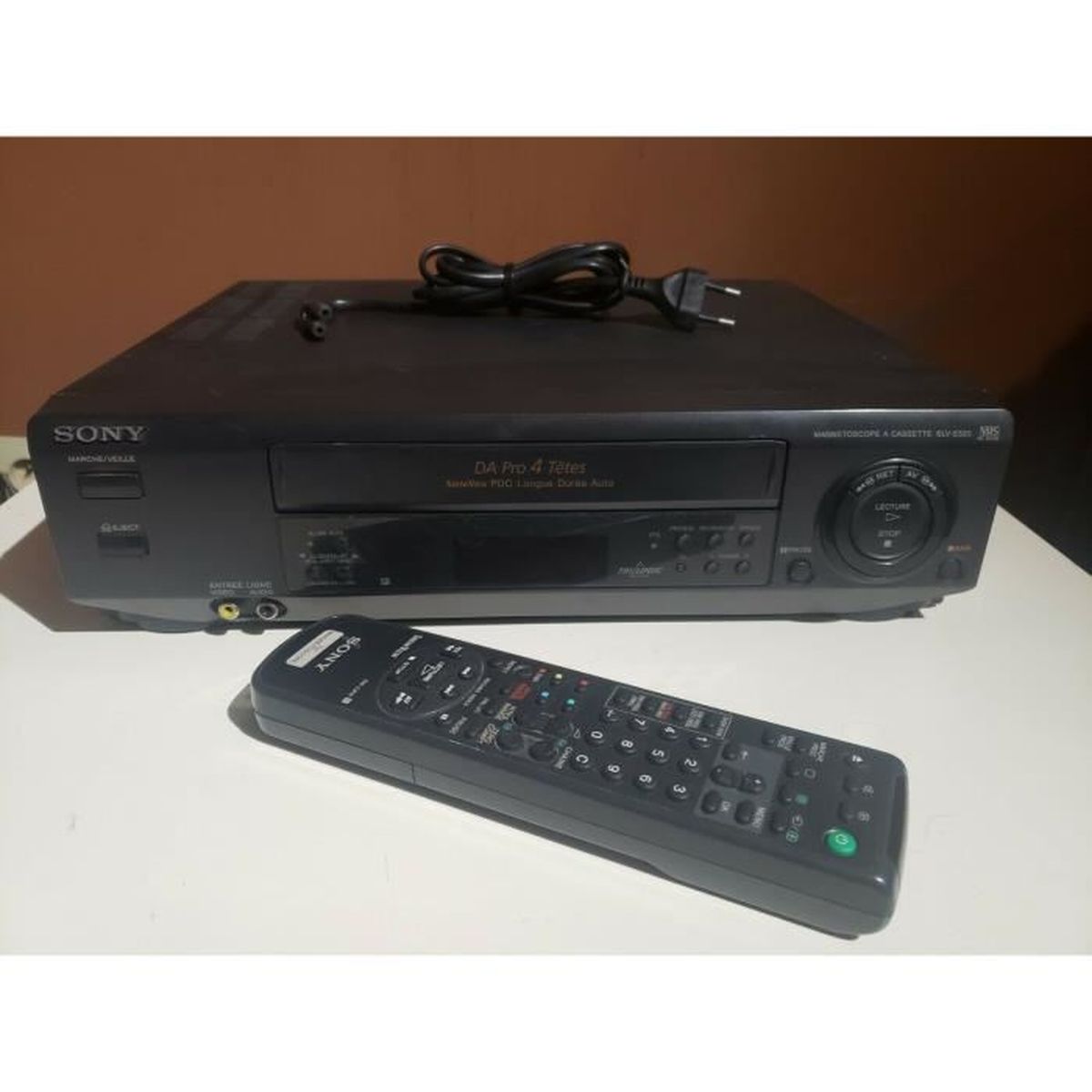 MAGNETOSCOPE SONY SLV-E520 LECTEUR ENREGISTREUR K7 CASSETTE VIDEO VHS VCR + TELECOMMANDE ...