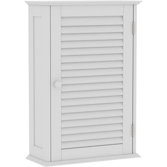 Armoire de salle de bain murale 1 porte - Bath Vida - Blanc - Cdiscount ...