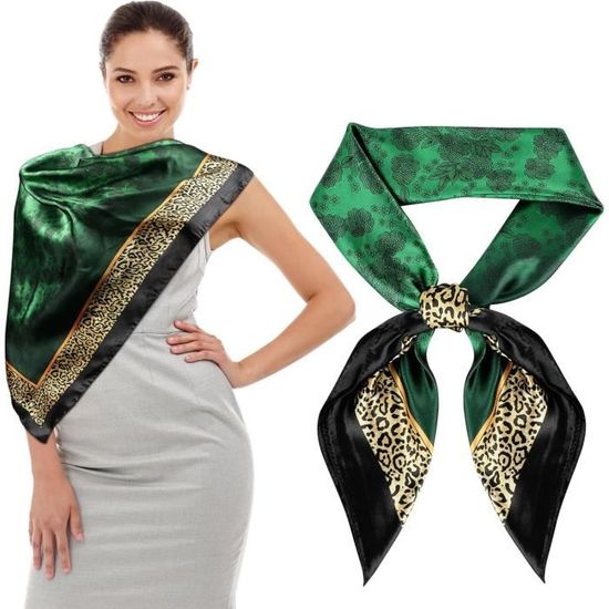 Foulard Carré Femme, 90Cmx90Cm Foulard En Soie Pour Femme, Grand Carré ...