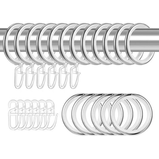40pcs Anneaux de RideauxMétal Anneaux à Pince avec Détachable ...