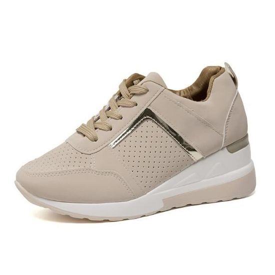 Baskets Femmes Sneakers Wedge Chaussures à Talon Compensé Femme ...