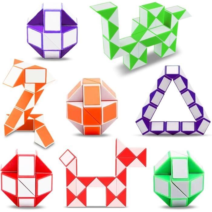 8 PCS Serpent Magique Puzzle de Serpent 24 Blocs, Mini Magic Snake ...
