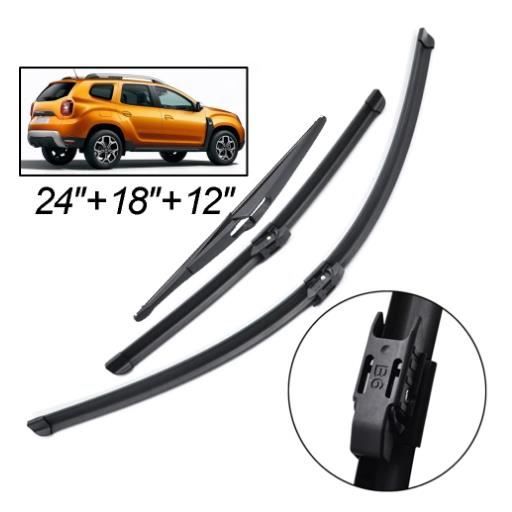 Lot de 3 Balais d'essuie-glace avant et arrière pour Renault Duster II 2017 2018 2019 2020 Dacia ...