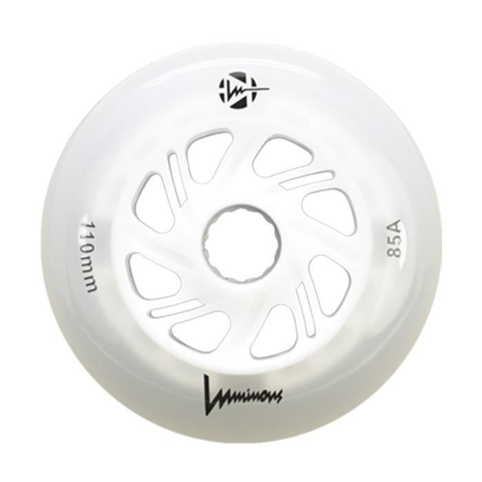 Roue de roller LUMINOUS 85A Blanc - 110mm - pour ballade, freeskate et ...
