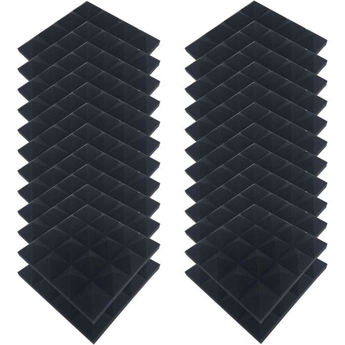 AJW-Mousse acoustique,Lot de 12-24 Panneaux acoustique dinsonorisation ...