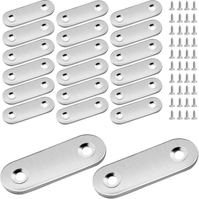 20 Pcs Plaque Fixation MetalSupports D’angle Plats Inoxydable avec Vis ...